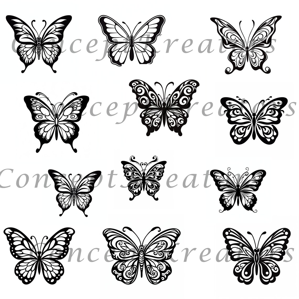 12 Butterfly SVG Bundle Butterfly Png, Butterfly Dxf, Butterfly Eps ...