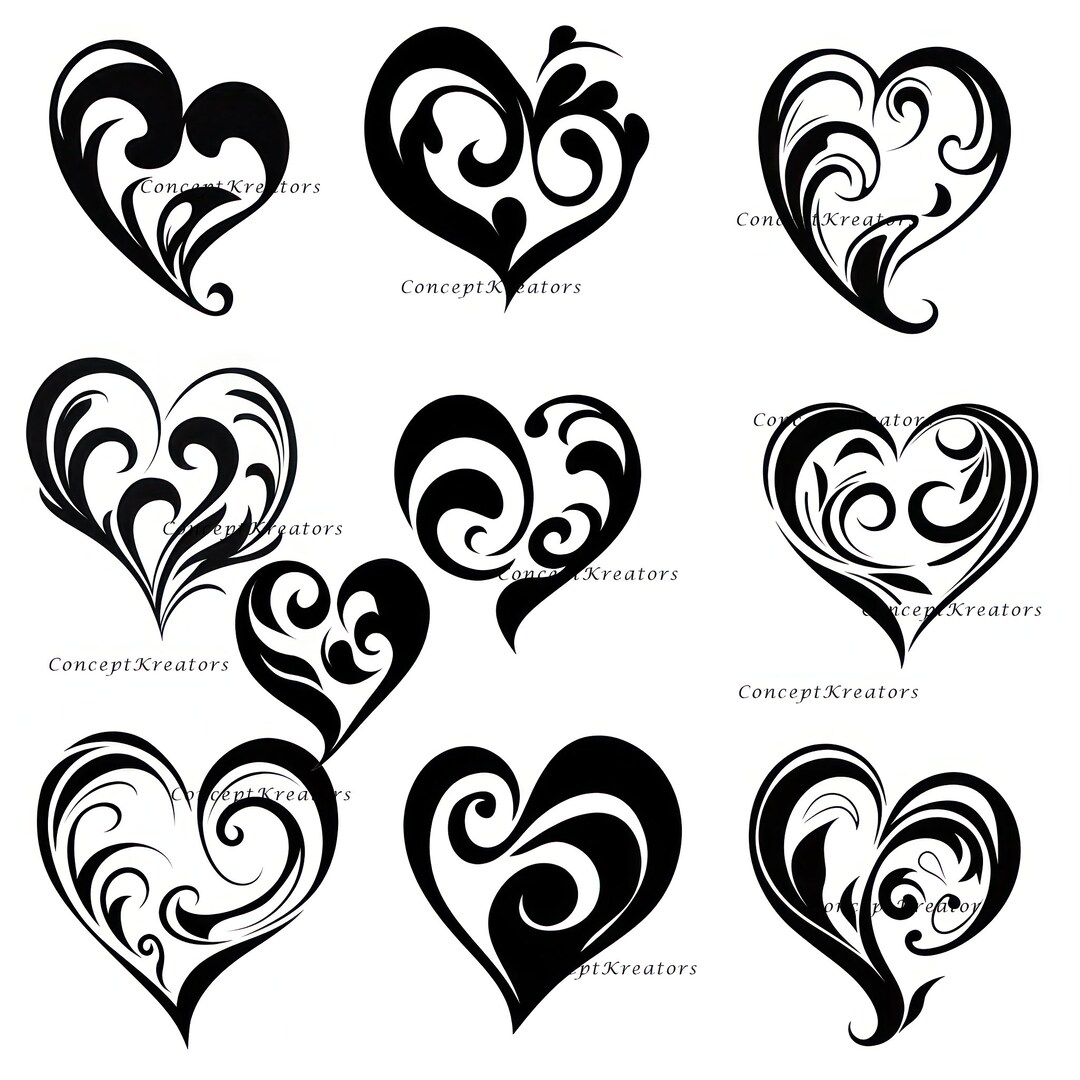 10 Heart SVG Bundle - Heart Png, Heart Dxf, Heart Eps Files Included ...