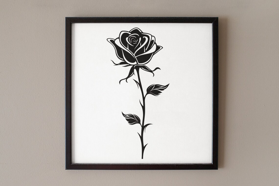 5 Long Stem Roses SVG Bundle Rose Png, Rose Dxf, Rose Eps Files ...