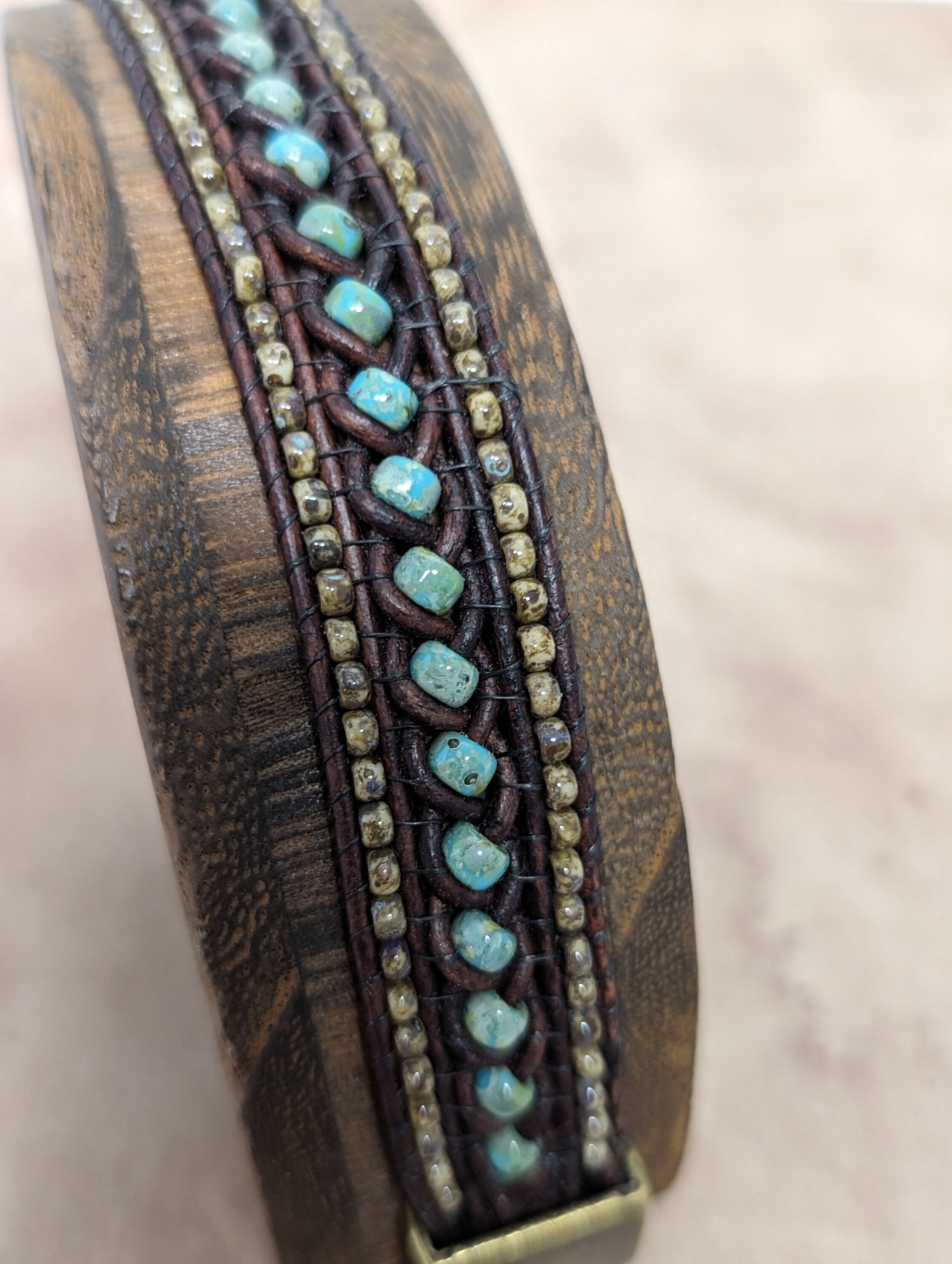 Beaded Waves in Turquoise and Brown - Etsy