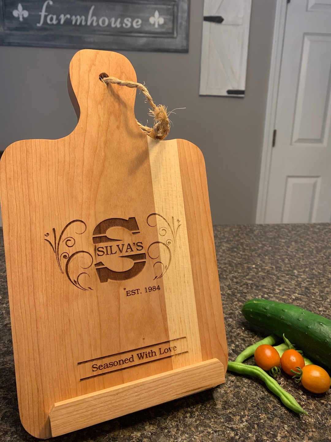 Wooden Recipe Holder - Etsy