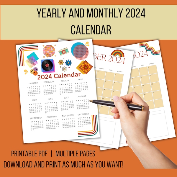 Retro Calendar - Etsy