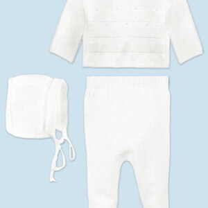 Christening Baptism Elegant White 3 Pc Bris Outfit With Bonnet ...