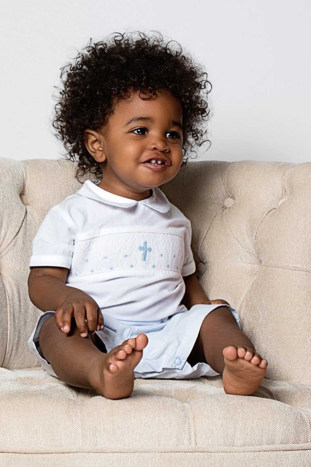 Boys Baptism Outfit | Hand Smocked Baby Boy Baptism Outfit | Baptism ...