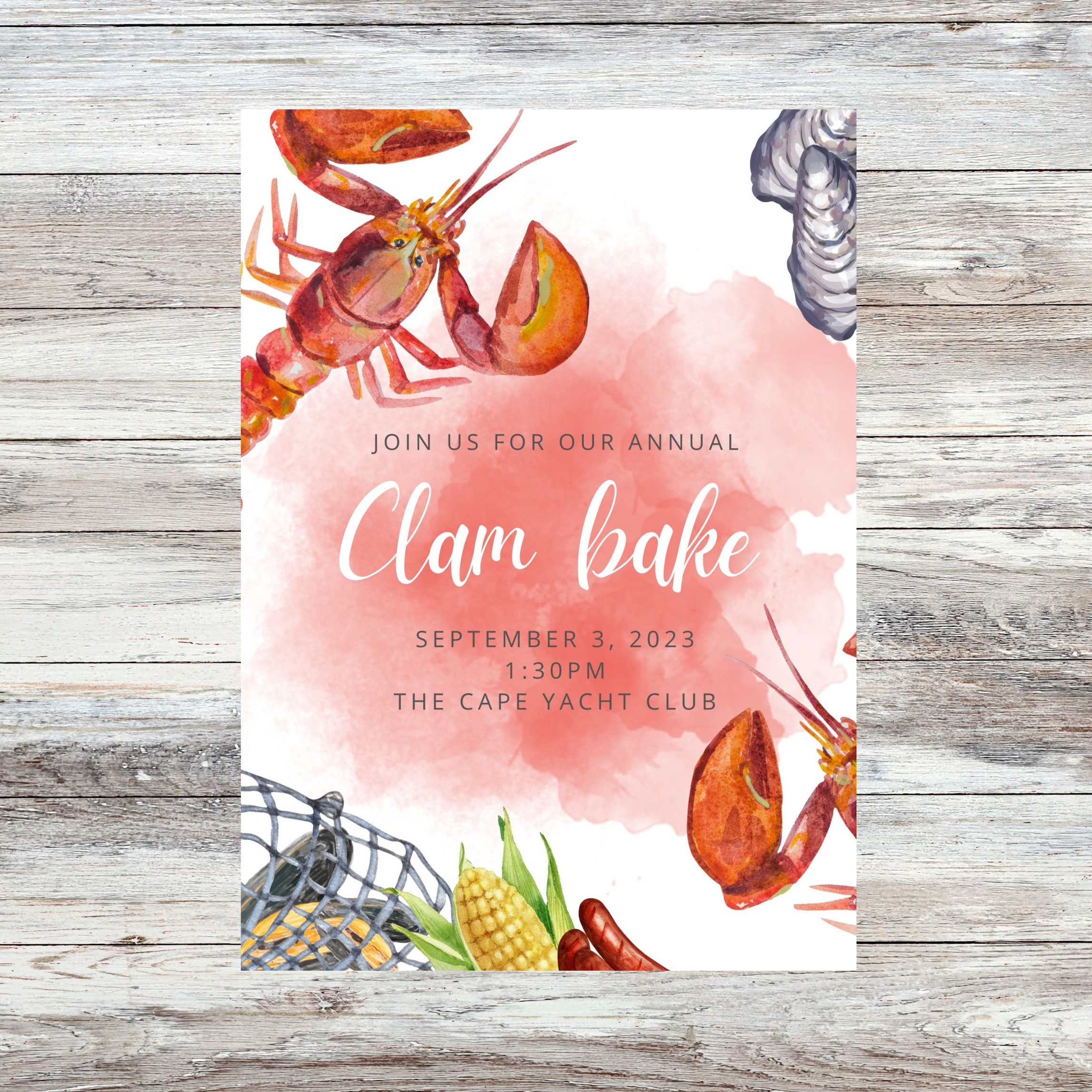 Clam Shaped Invitations
