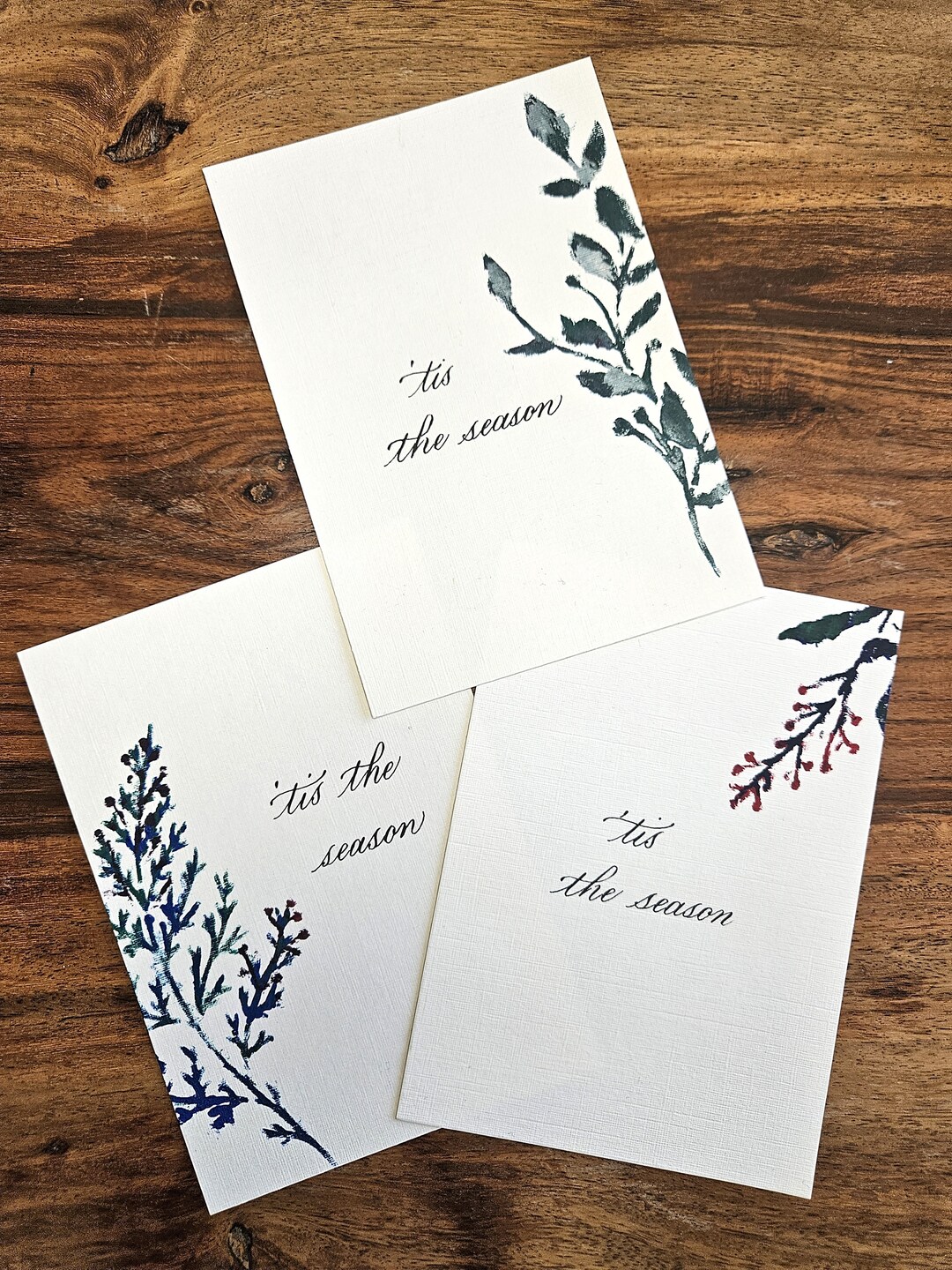 Handmade Calligraphy Christmas Cards Holiday Cards Greeting - Etsy