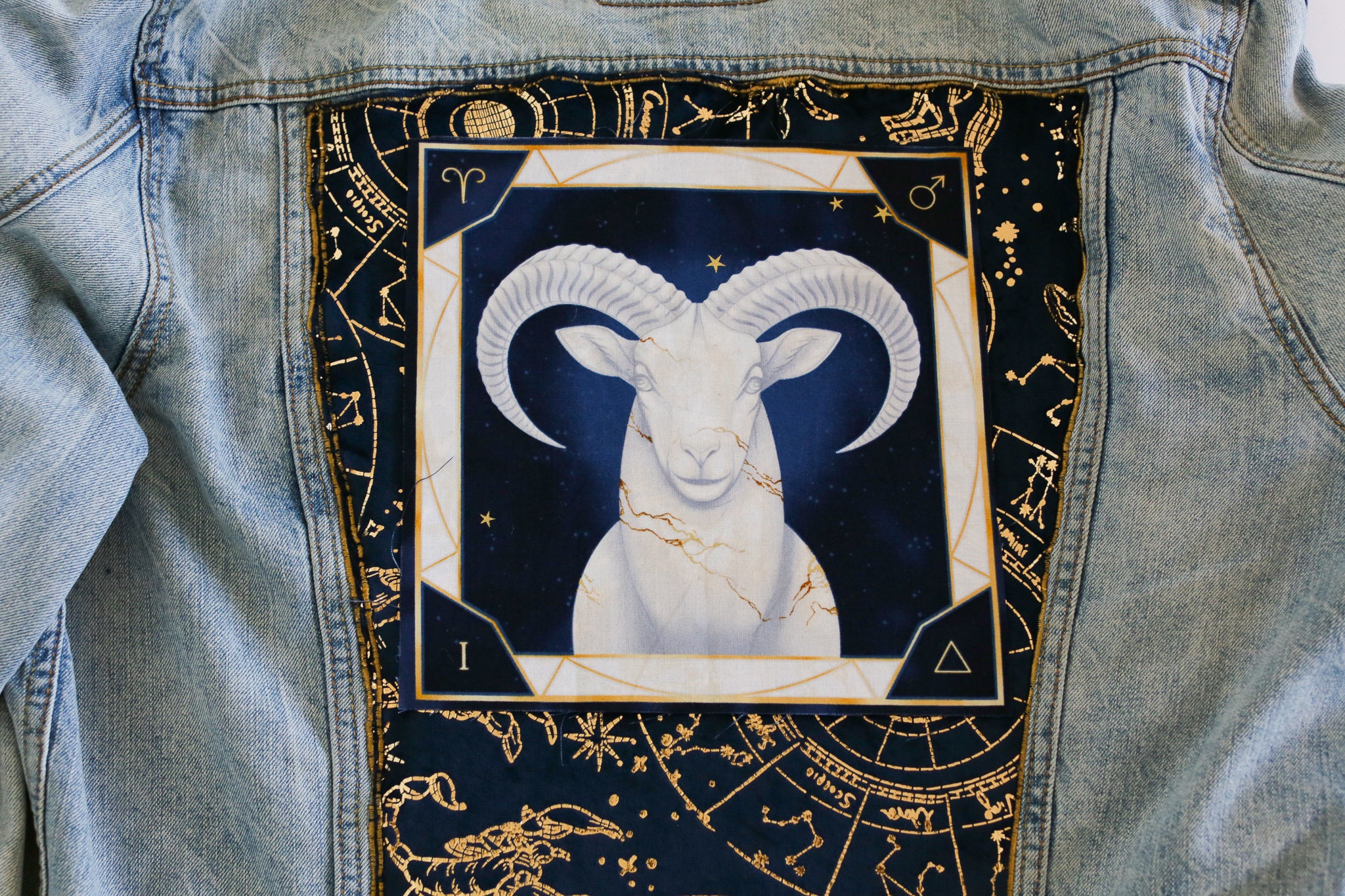 Custom Denim Jacket - Zodiac - Aries - Etsy