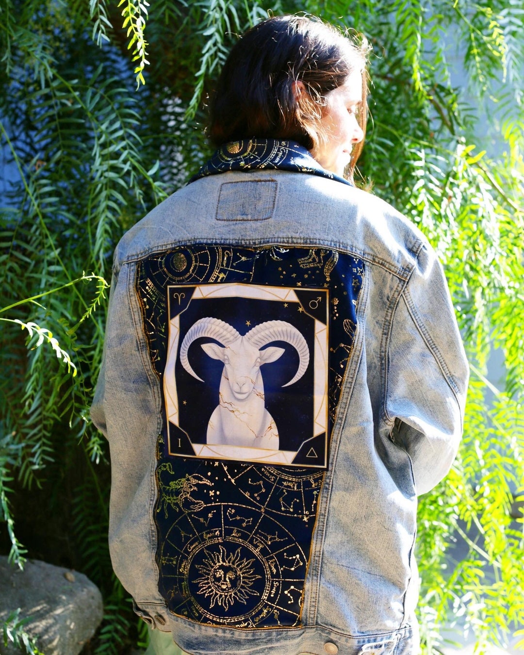 Custom Denim Jacket - Zodiac - Aries - Etsy