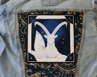 Custom Denim Jacket Zodiac Aries - Etsy