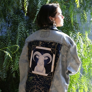 Custom Denim Jacket - Zodiac - Aries - Etsy