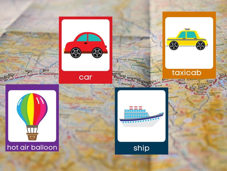 Flashcards Transportation / Learning/schooling/ Children/ Flashcards ...