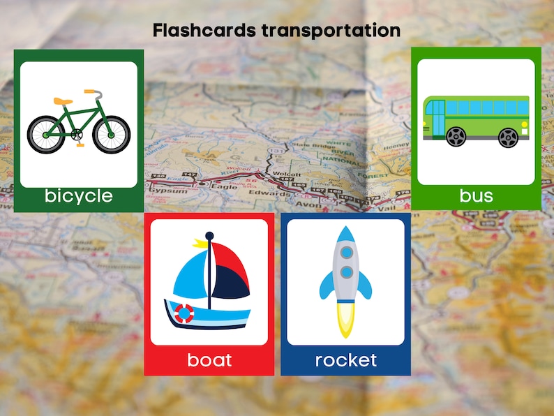 Flashcards Transportation / Learning/schooling/ Children/ Flashcards ...