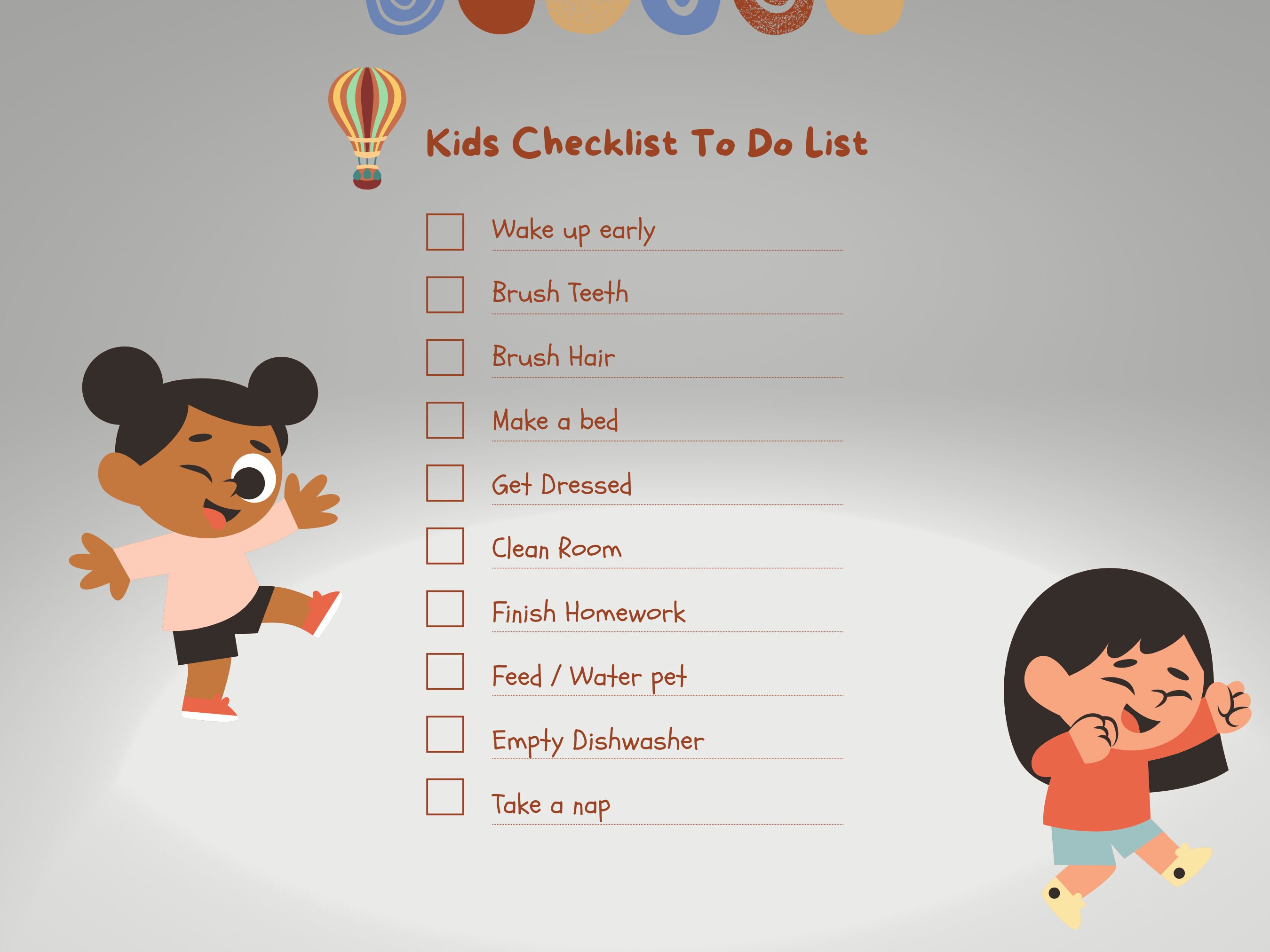 Kids Checklist /to Do/todolist/planning/kids/checklist/printable ...
