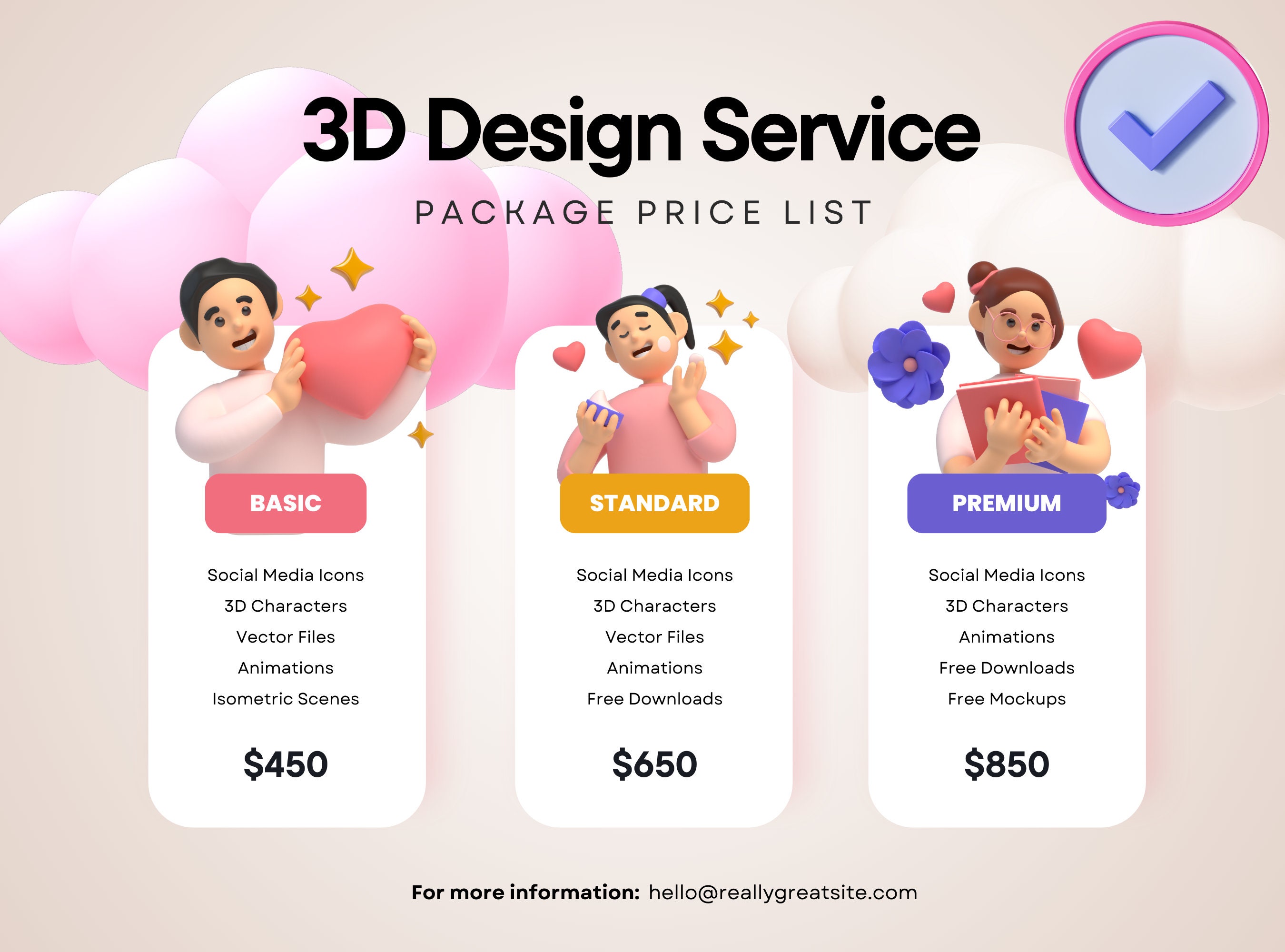 3D Design Price List/design/designer Price List/printable/3d Design ...
