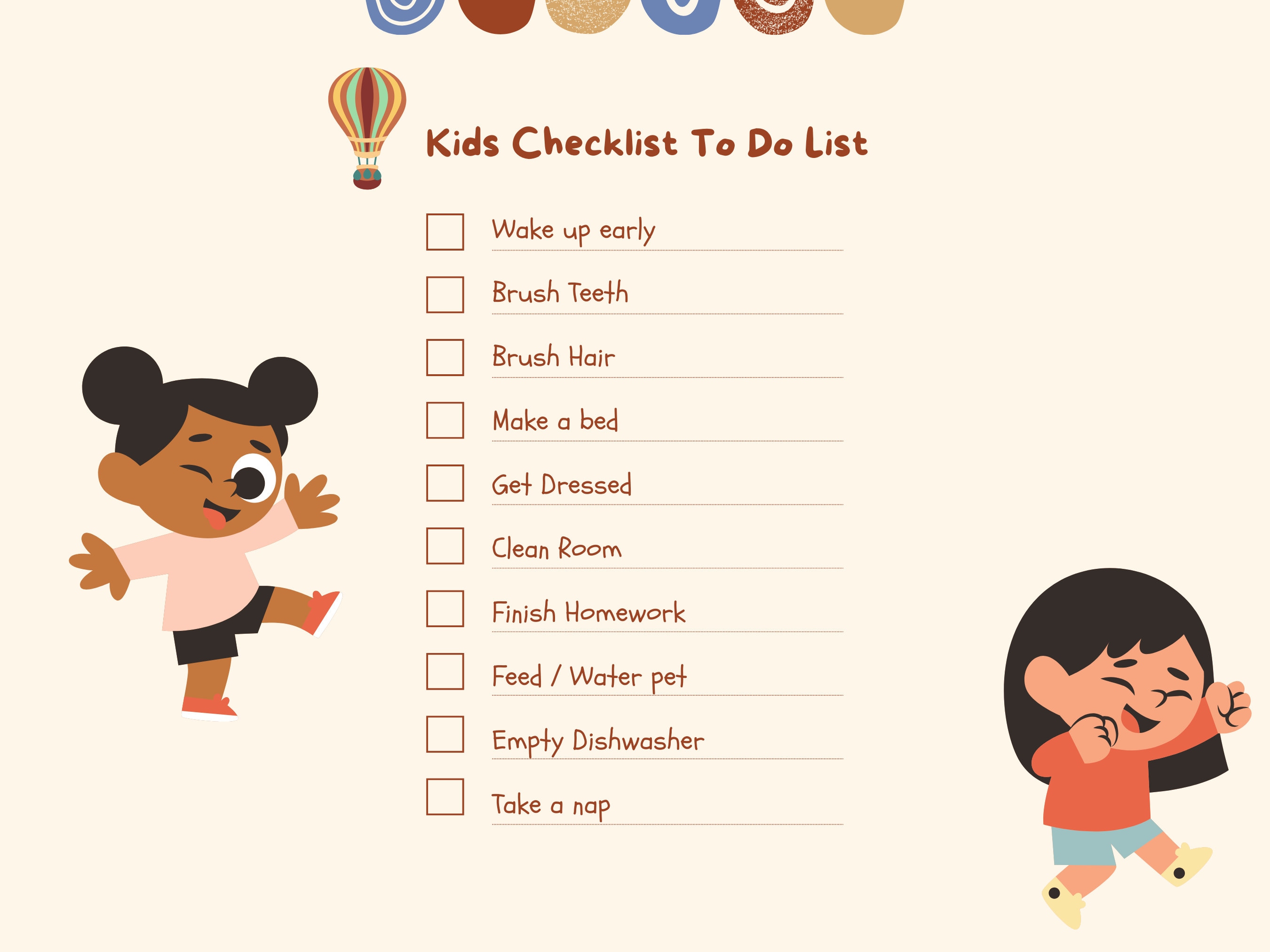 Kids Checklist /to Do/todolist/planning/kids/checklist/printable ...