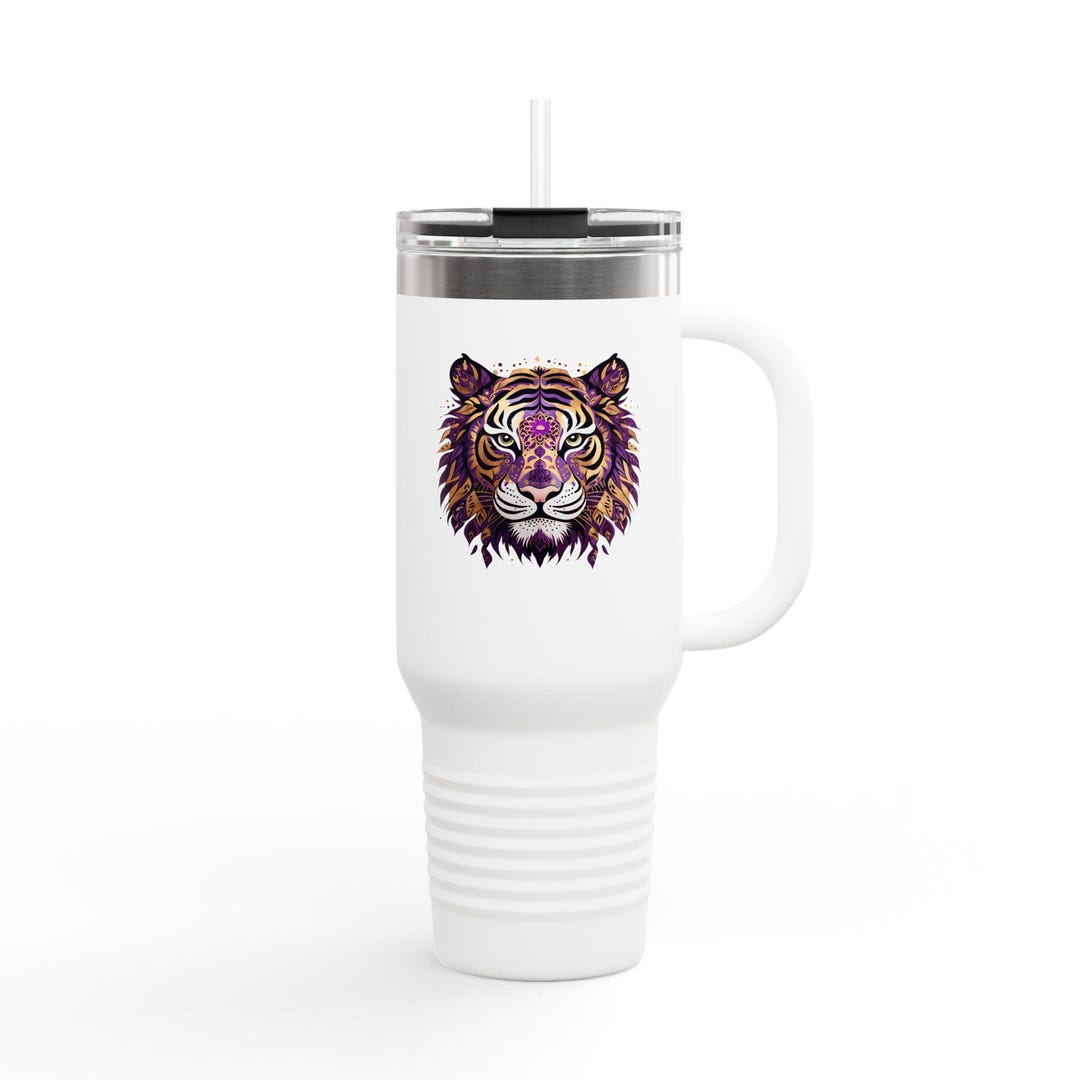 LSU Tiger Tumbler - Purple and Gold Tigers Insulated Travel Mug, 40oz ...
