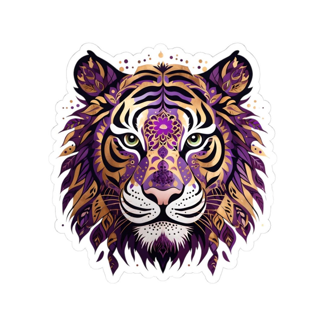 Tiger LSU Purple and Gold Stickers, LSU Football Decals, Geaux Tigers ...