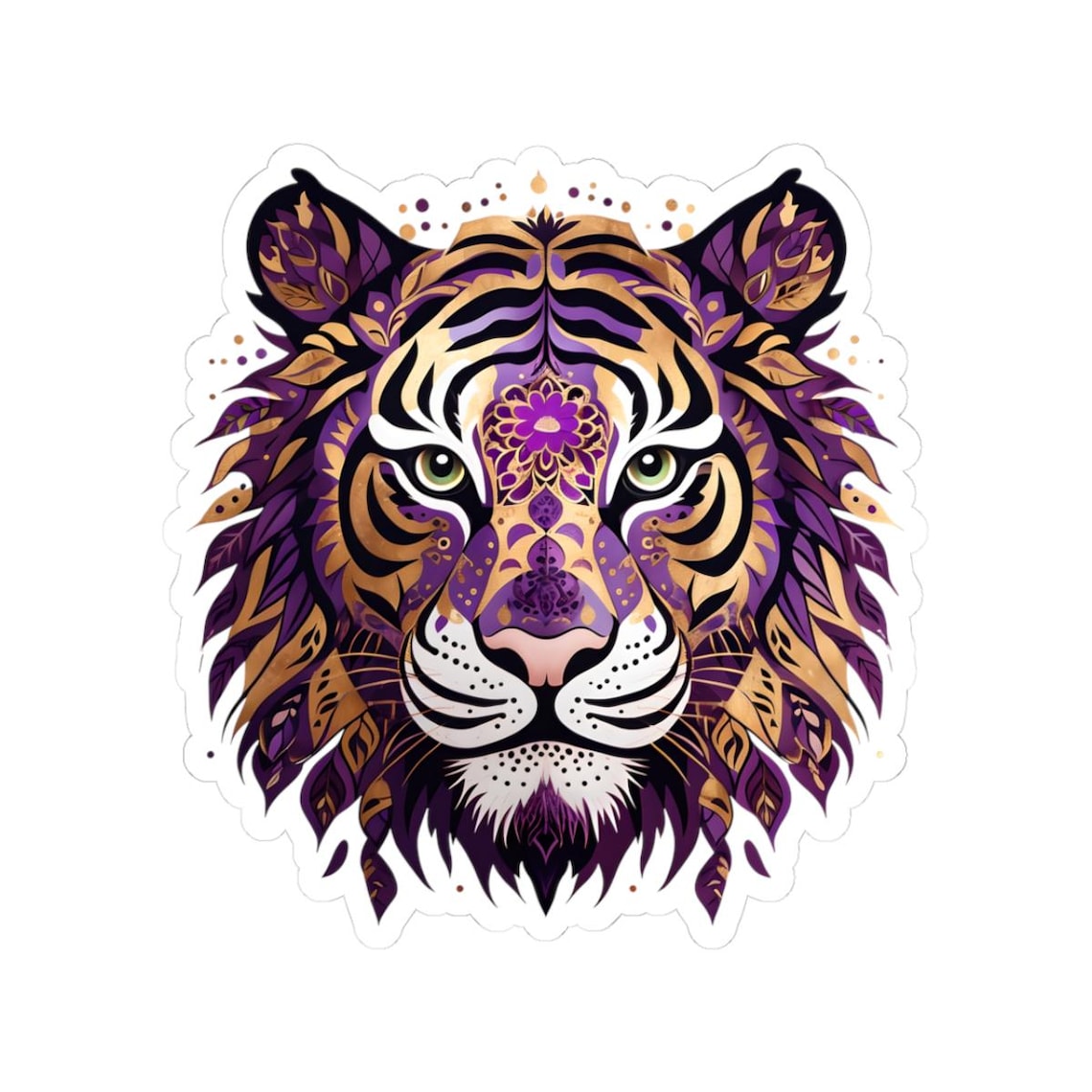 Tiger LSU Purple and Gold Stickers, LSU Football Decals, Geaux Tigers ...