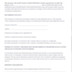 Transfer on Death (TOD) Template - Etsy