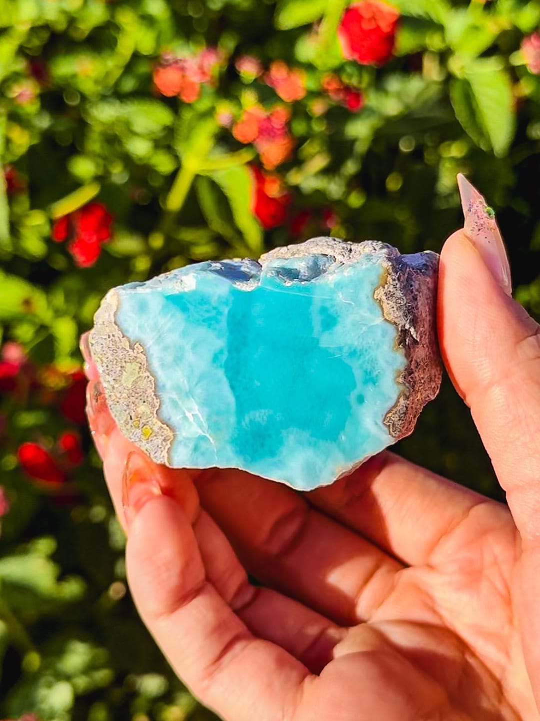 High Quality Raw Larimar Chunk W/ Matrix rare, Saturated Larimar Slab ...