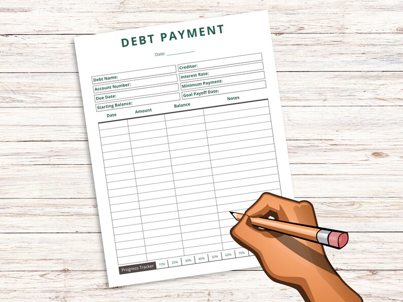 Debt Payment Tracker, Printable Debt Snowball Sheets - Etsy