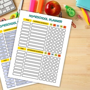 Homeschool Weekly Planner Printable Template Student Schedule Morning ...