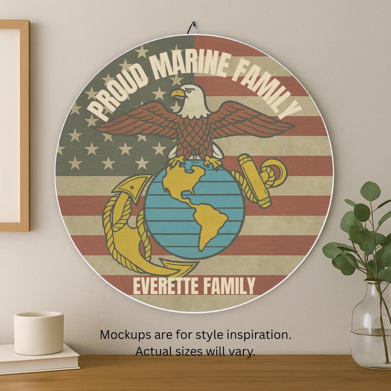 Marine Corps Sign Wall Decor Military Display Eagle Globe Anchor Design ...