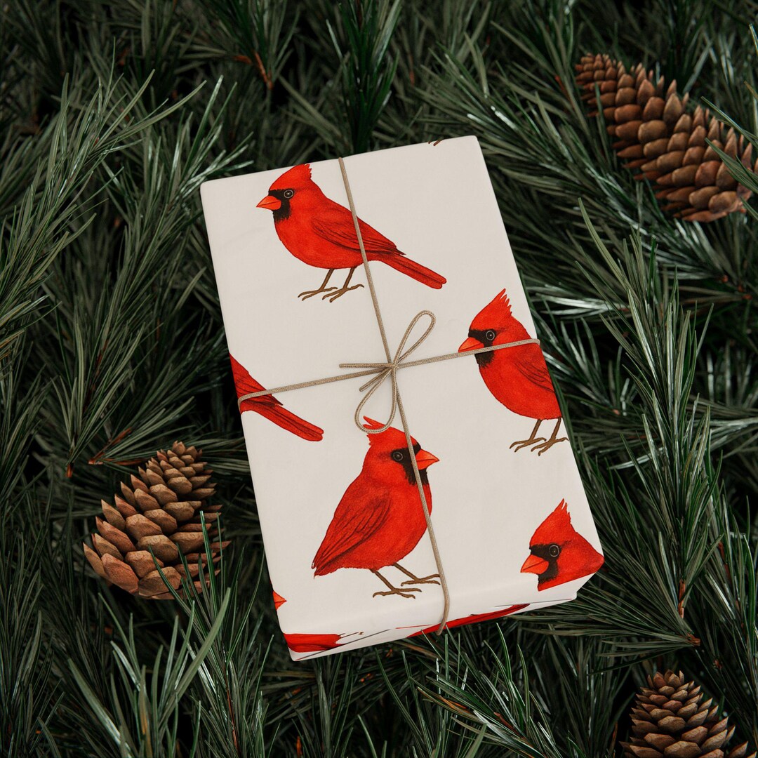Cardinal Wrapping Paper Gift Wrap Christmas Present Packaging Design ...