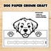 Printable Dog Paper Crown Craft – Coloring Page for Kids | Dog Headband ...