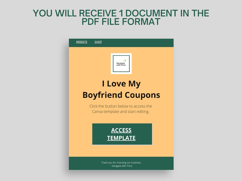 Printable Love Coupons for Boyfriend, Editable PDF With Canva Link ...