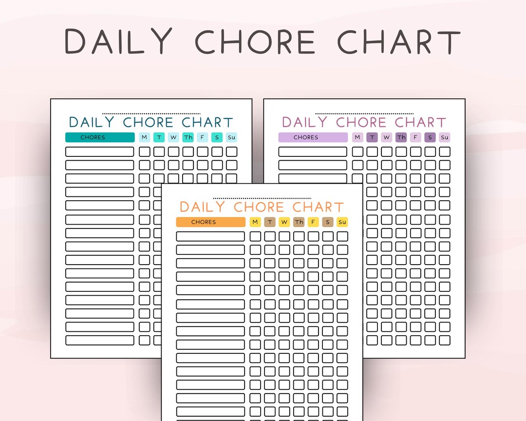 Colorful Kids Chore Chart + Fun Family Chore Chart | Homeschool Planner ...