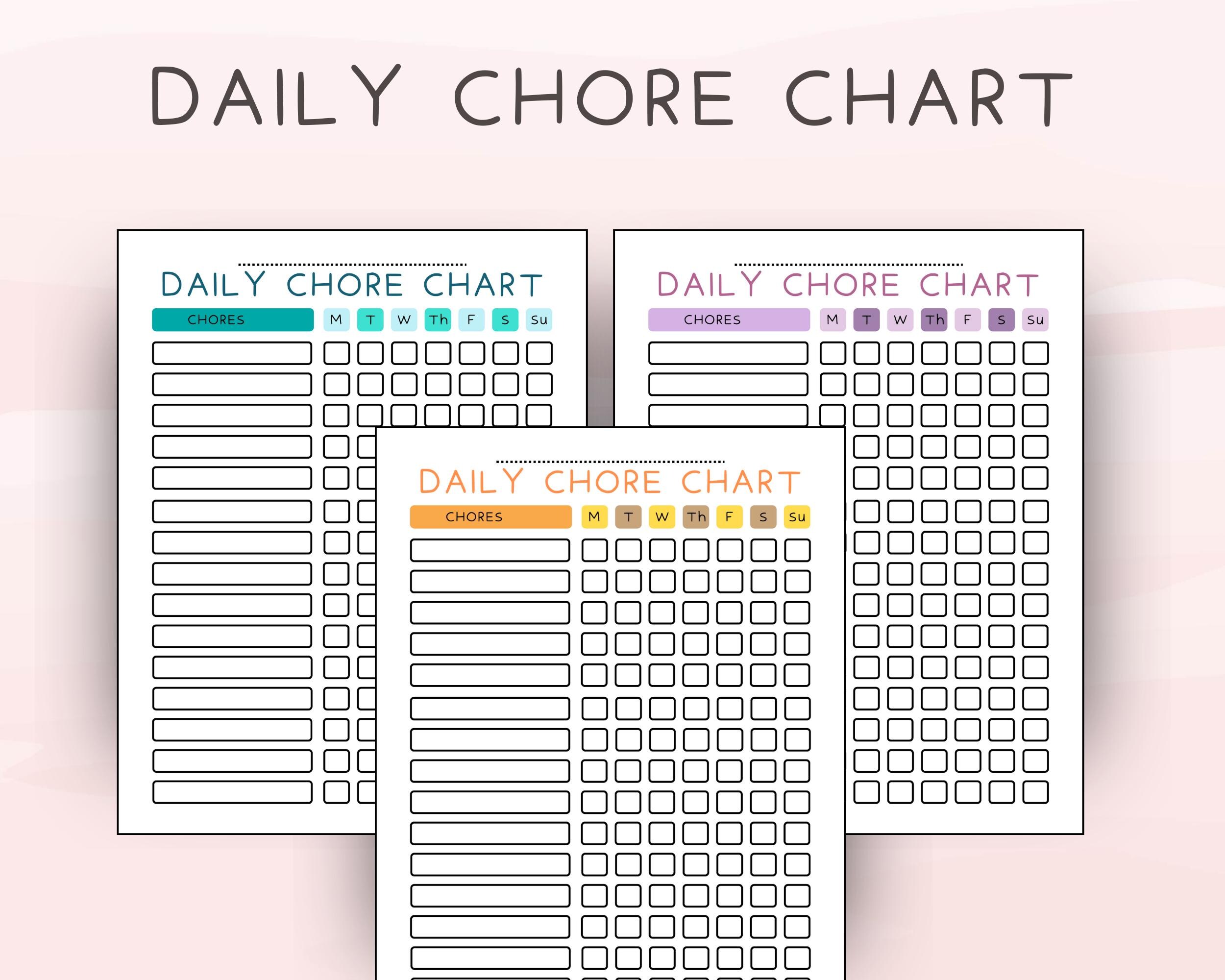 Colorful Kids Chore Chart + Fun Family Chore Chart | Homeschool Planner ...