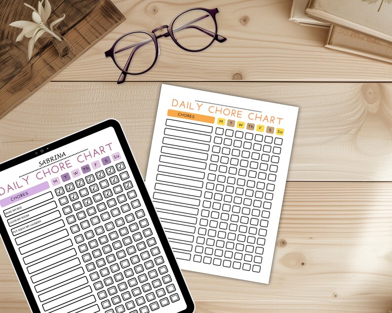 Colorful Kids Chore Chart + Fun Family Chore Chart | Homeschool Planner ...