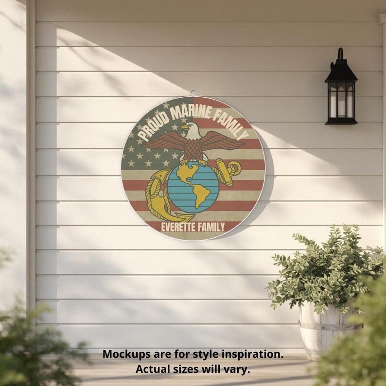 Marine Corps Sign Wall Decor Military Display Eagle Globe Anchor Design ...