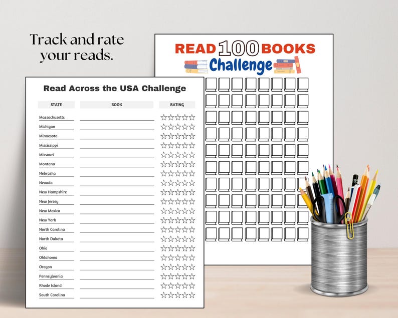 Book Bingo & Reading Challenge Bundle – Book Lover's Reading Tracker ...