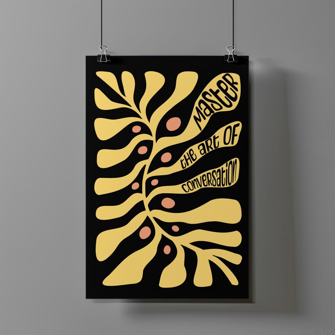 Conversation Art Print, Modern Wall Decor, Motivational Poster, Master ...