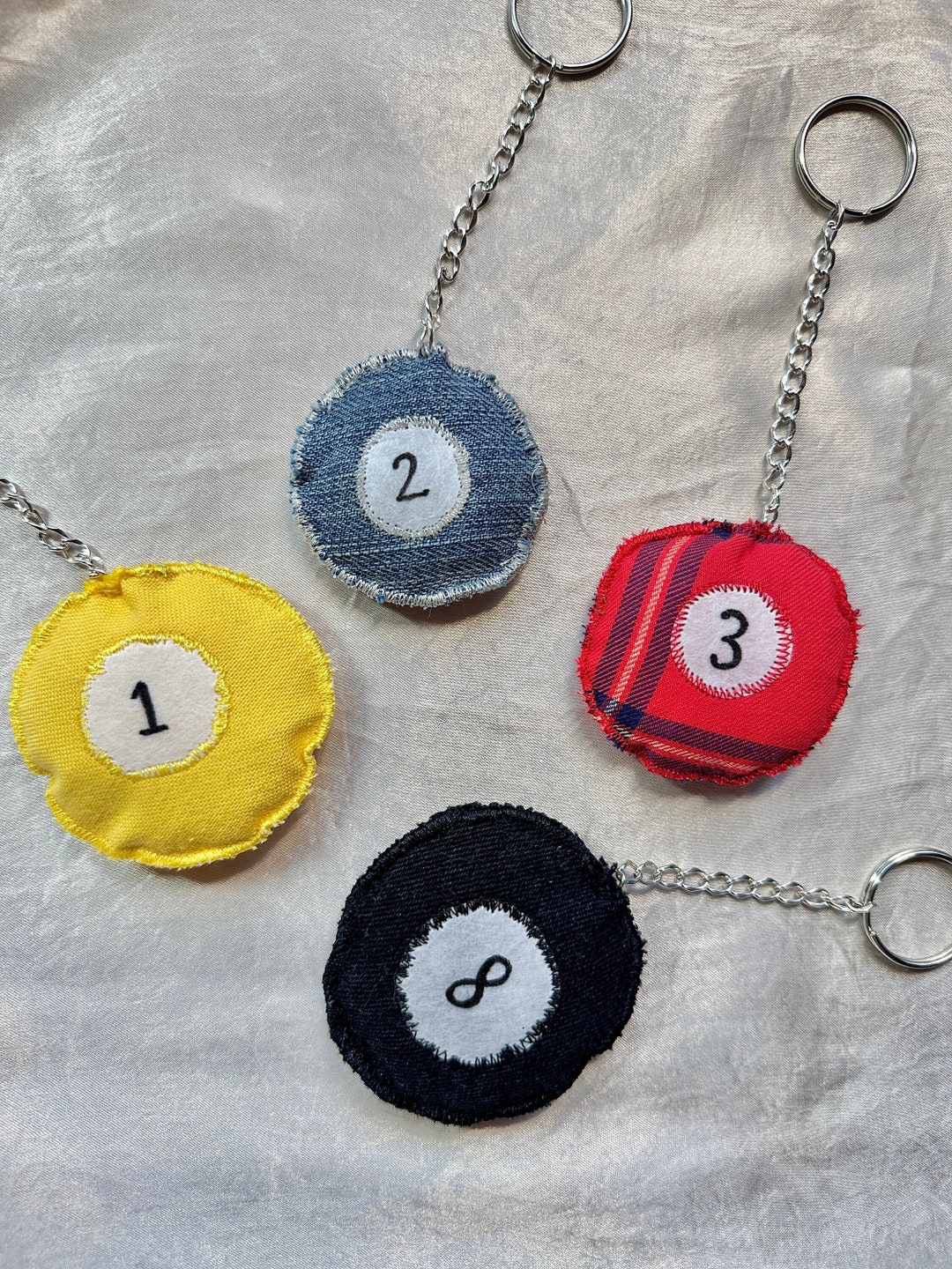 Handmade Puffy Pool Ball Keychains Billiard Ball Keychains - Etsy