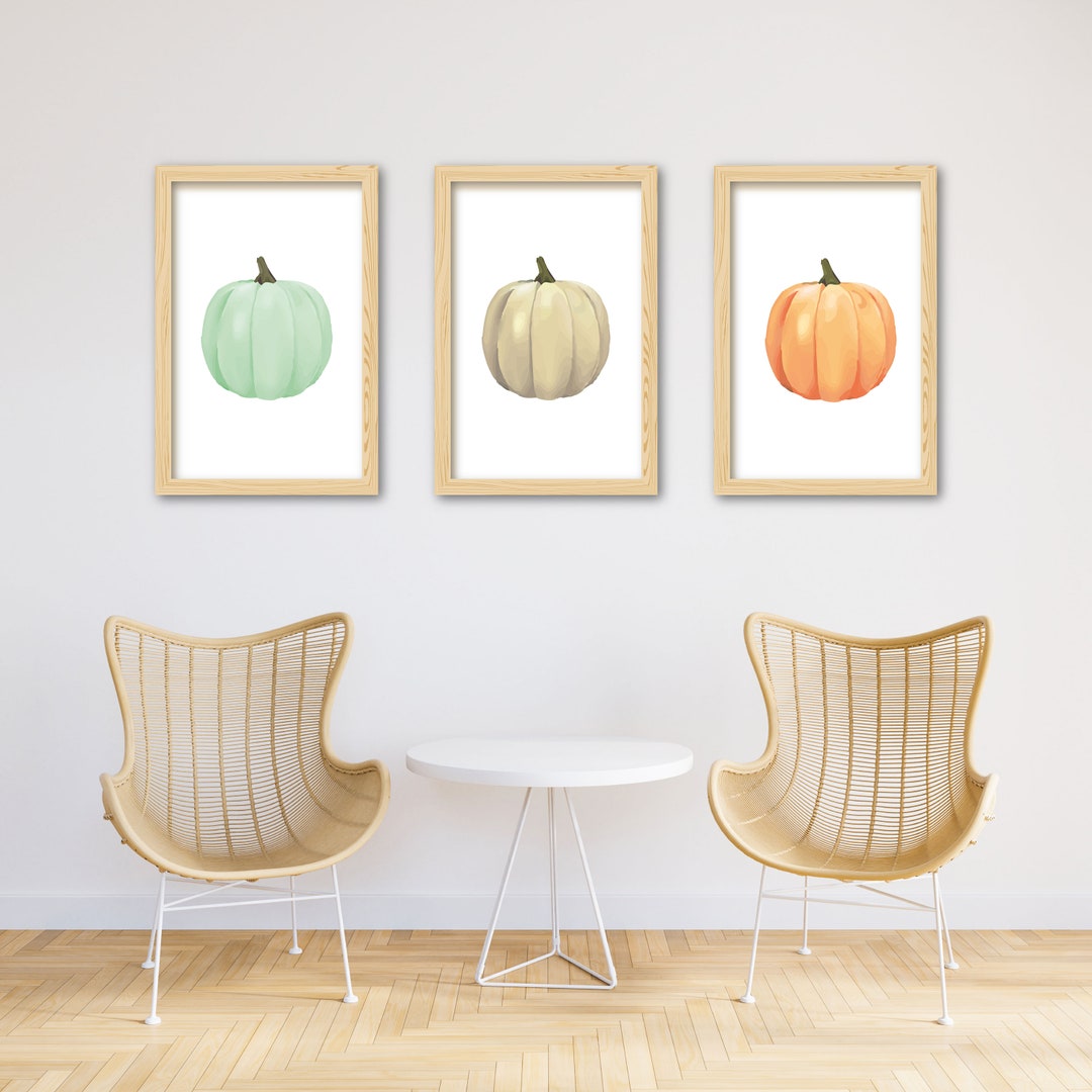 Wall Art: 3 Piece Pumpkin Printable Chart, Ideal for Autumn Decoration ...