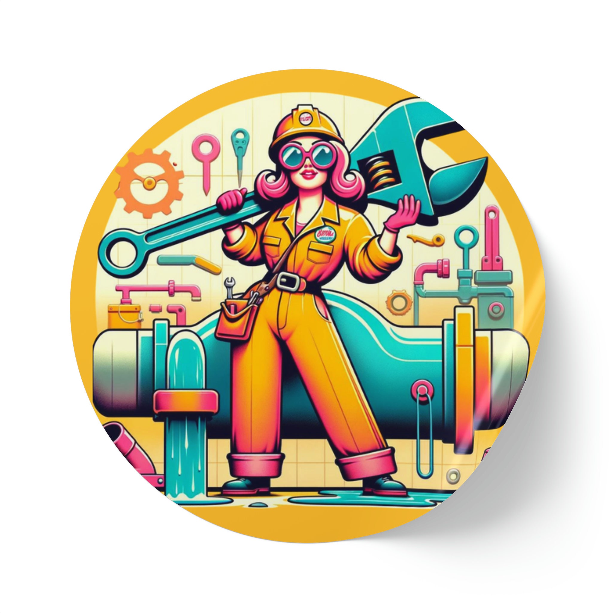 Women in Construction Hard Hat Sticker for Women in Plumbing Female ...