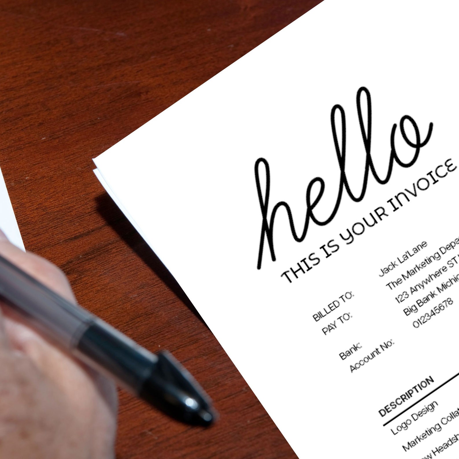 Freelance Invoice Form for Adobe Indesign Template Invoice for ...