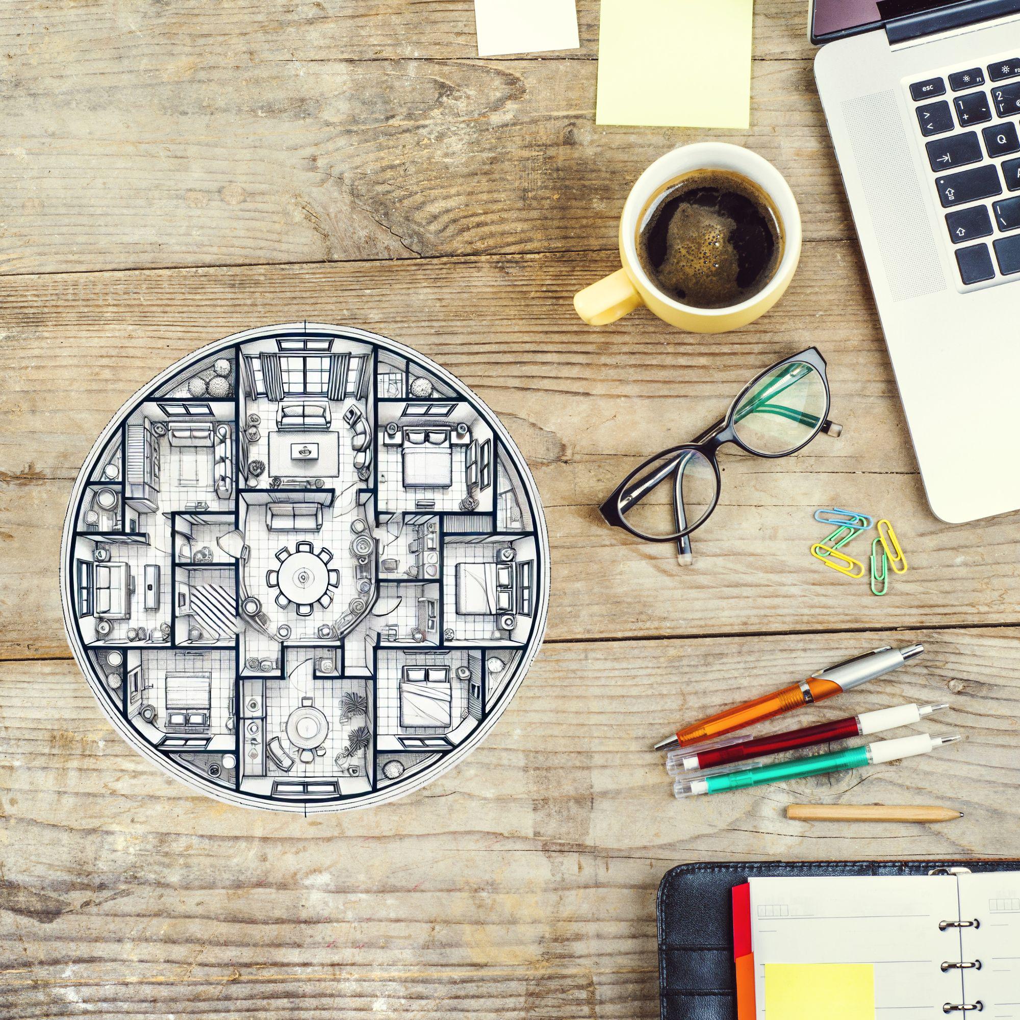 Blueprint Desk Mat Architectural Mouse Pad Blueprint Mouse Pad for ...