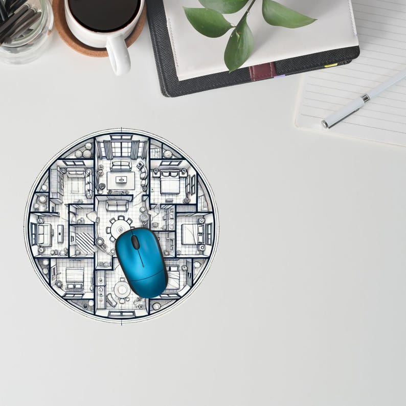 Blueprint Desk Mat Architectural Mouse Pad Blueprint Mouse Pad for Architecture Construction ...