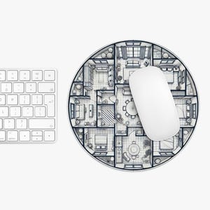 Blueprint Desk Mat Architectural Mouse Pad Blueprint Mouse Pad for ...
