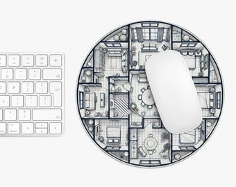 Blueprint Desk Mat Architectural Mouse Pad Blueprint Mouse Pad for ...