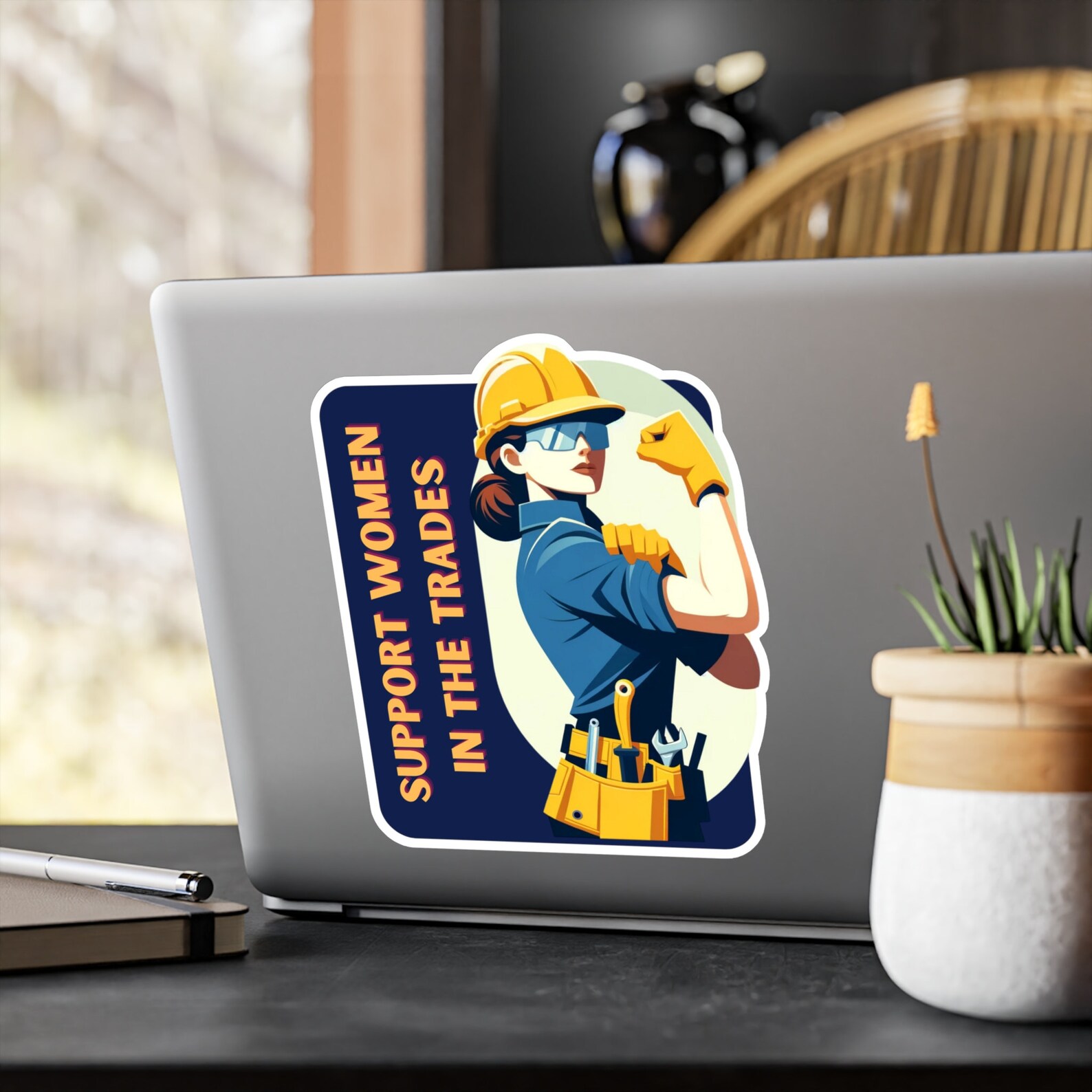 Support Women in Construction Sticker. Waterproof Sticker for Women in ...