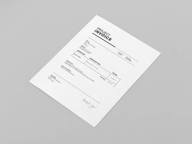 Freelance Invoice Form for Adobe Indesign Template Invoice for ...