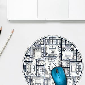 Blueprint Desk Mat Architectural Mouse Pad Blueprint Mouse Pad for ...