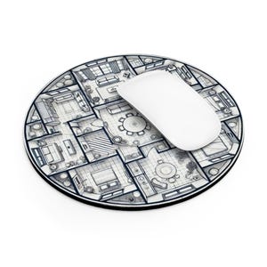 Blueprint Desk Mat Architectural Mouse Pad Blueprint Mouse Pad for ...