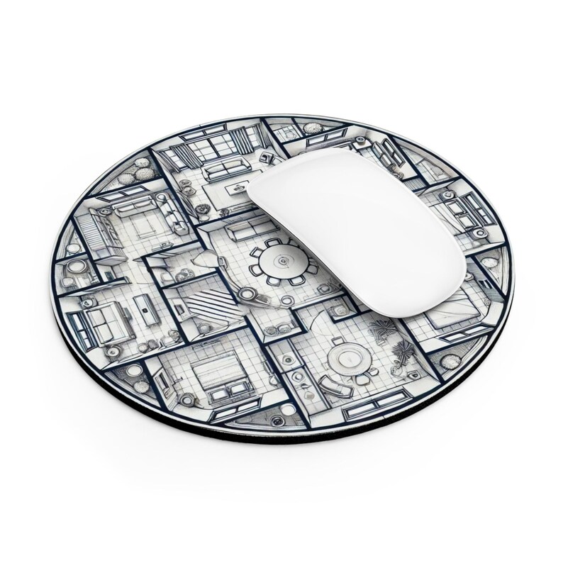 Blueprint Desk Mat Architectural Mouse Pad Blueprint Mouse Pad for ...