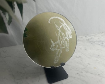 Custom Hand Engraved Mirror Skeleton Tattoo Design - Etsy